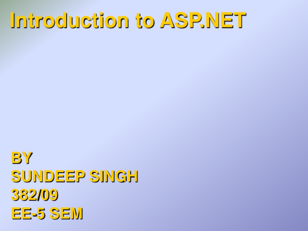 Intro To Aspnet | PDF | Active Server Pages | Dynamic Web Page