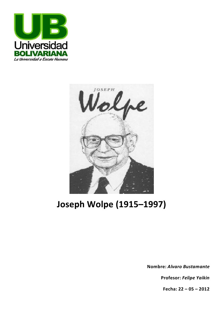 Joseph Wolpe Español | PDF | Behaviorismo | Conceptos psicologicos