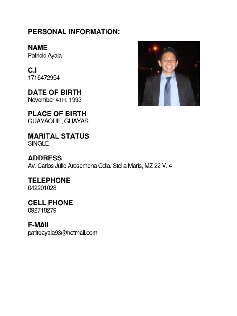 Personal Information and Education Profile | PDF