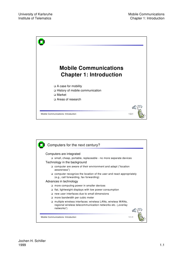 Schiller Slides Mobile Communication | PDF