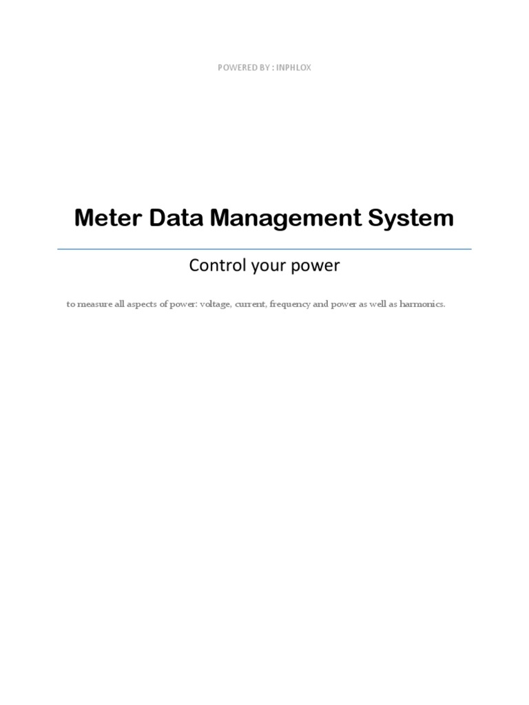 Meter Data Management System | PDF | Forecasting | Electrical Engineering