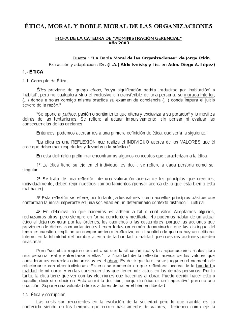 Etica, Moral y Doble Moral | PDF | Moralidad | Comportamiento