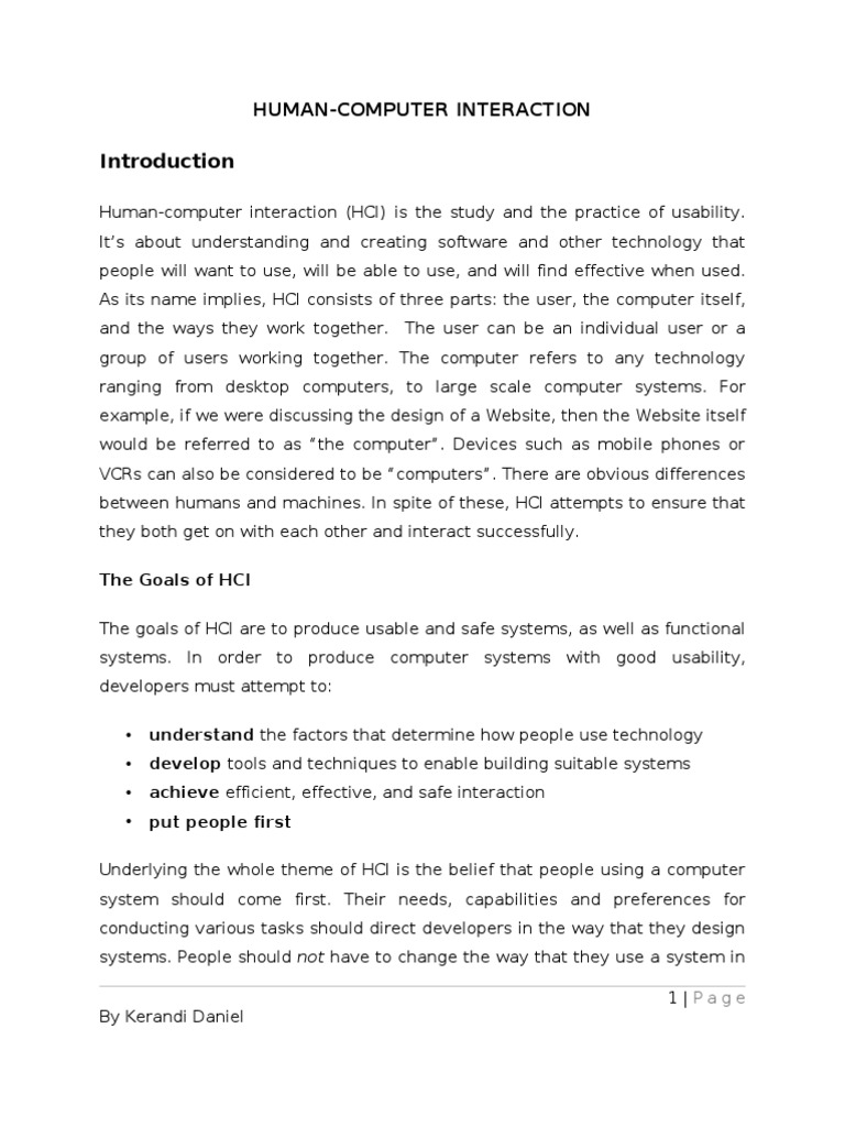 HCI Lecture Notes | PDF | Human–Computer Interaction | User Interface HCI Lecture Notes | PDF | Human–Computer Interaction | User Interface