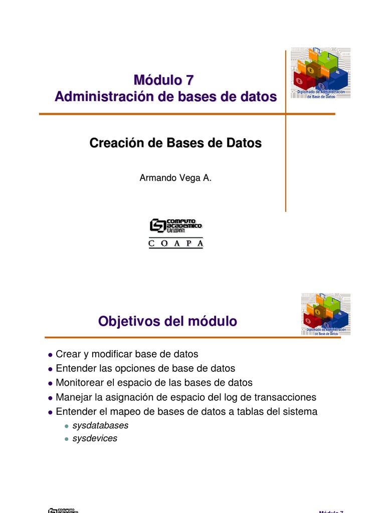 Modulo 7 (3 Creacion DB) Sybase | PDF | Servidor SQL de Microsoft ...