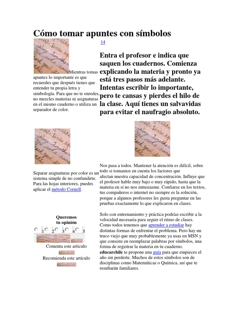 Cómo Tomar Apuntes Con Símbolos. AIEP 2012 | PDF | Los símbolos | Importar
