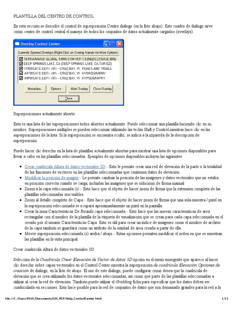 Global Mapper - Centro de Control | PDF | Color | Point and Click