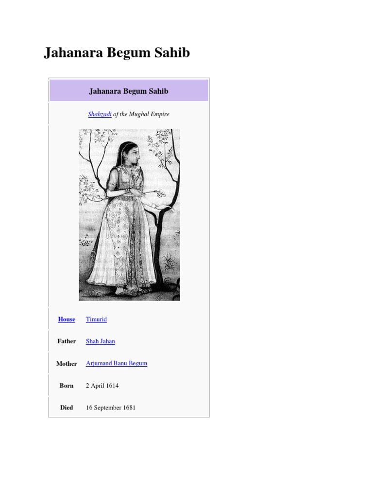 Jahanara Begum | PDF | Timurid Dynasty | Religion And Belief