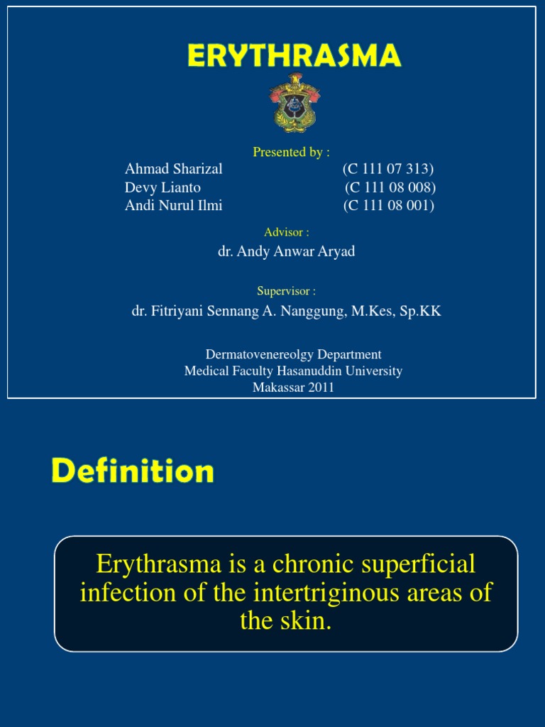 ERYTHRASMA Ppt.pptx ED.pptx m | Cutaneous Conditions | Public Health