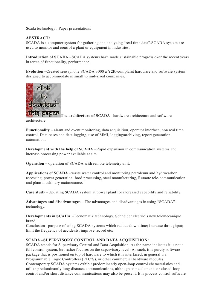 Scada Technology Pdf Scada Programmable Logic Controller