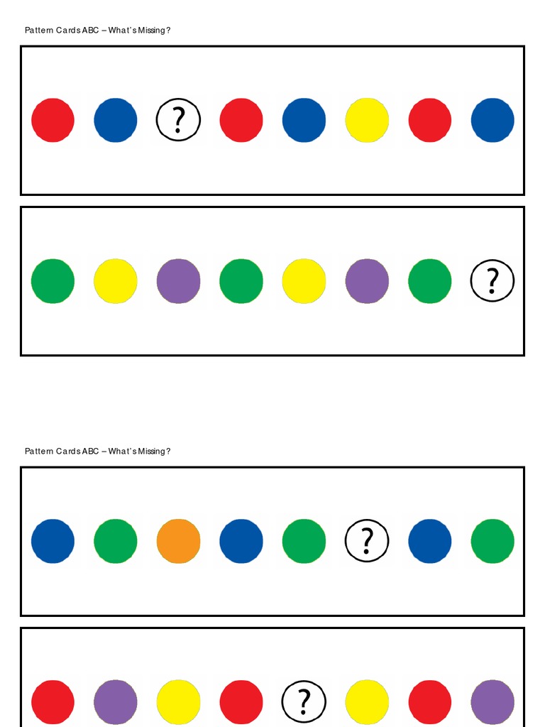 Pattern Cards ABC Missing | PDF
