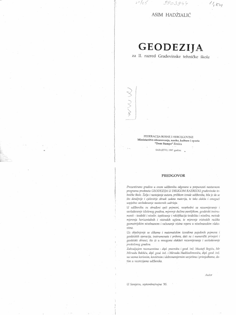 Geodezija Za II Razred Građevinske Škole | PDF
