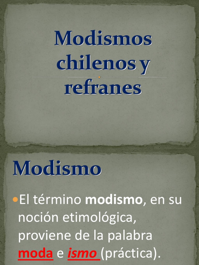 Modismos Chilenos y Refranes | Descargar gratis PDF | Science | Ciencia ...
