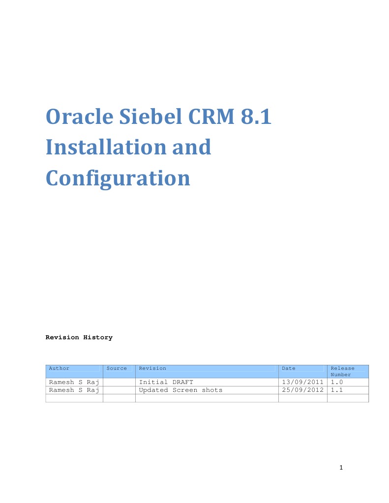 Siebel CRM Installation Guide | PDF | Oracle Database | Installation (Computer Programs)