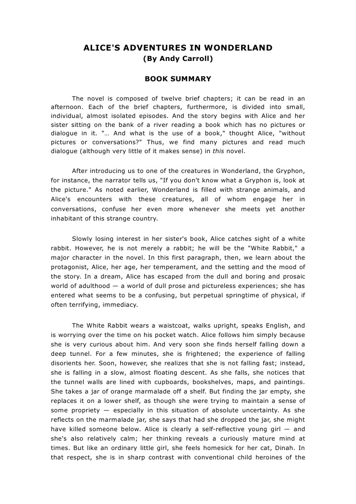Alice in Wonderland - Book Summary | Alice (Alice's Adventures In ...