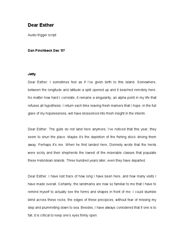 Dear Esther Script | PDF | Nature