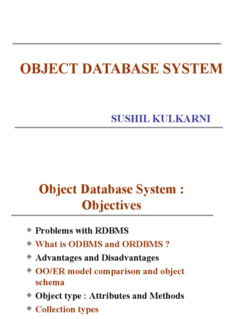 Object Database System | PDF | Object Oriented Programming | Databases