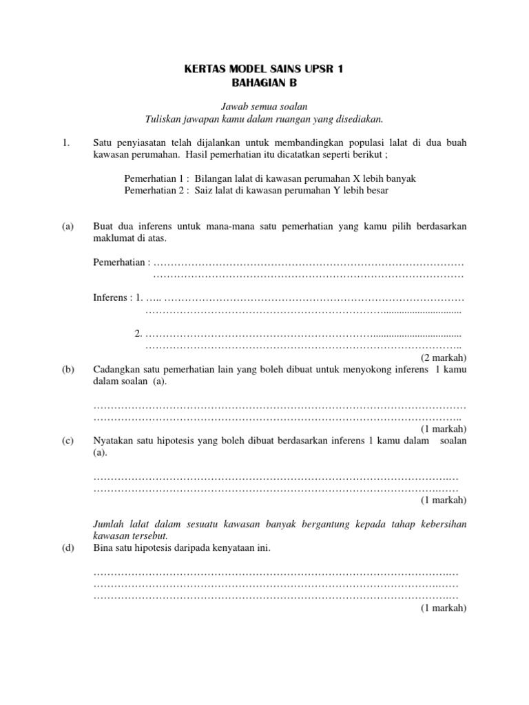 Model Upsr Sains | PDF
