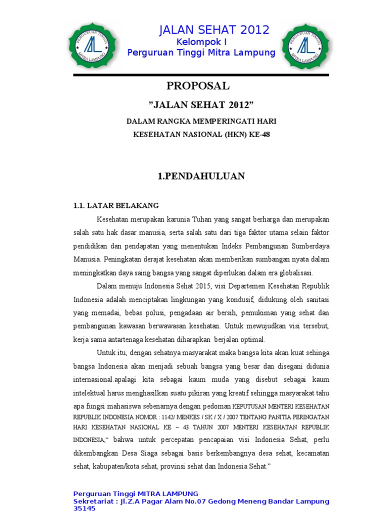 Proposal Jalan Sehat Umitra | PDF