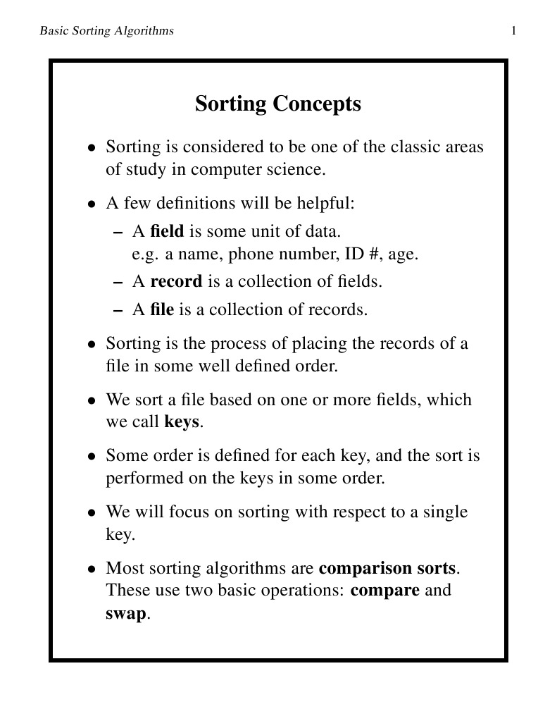 Basic Sorts | PDF | Discrete Mathematics | Computing Basic Sorts | PDF | Discrete Mathematics | Computing