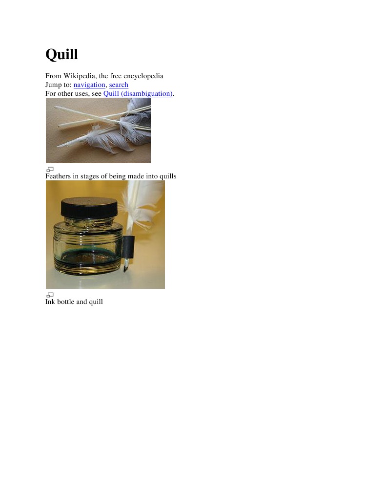 Quill | PDF | Writing | Stationery