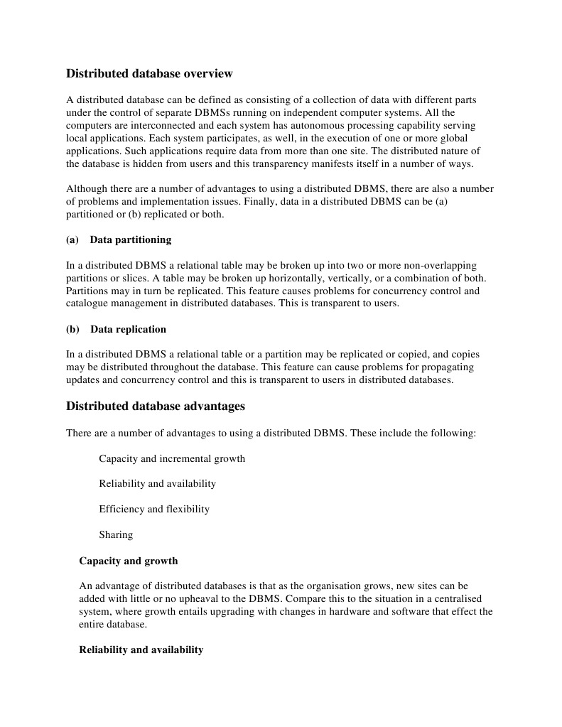 Distributed Database Overview | PDF | Databases | Client–Server Model