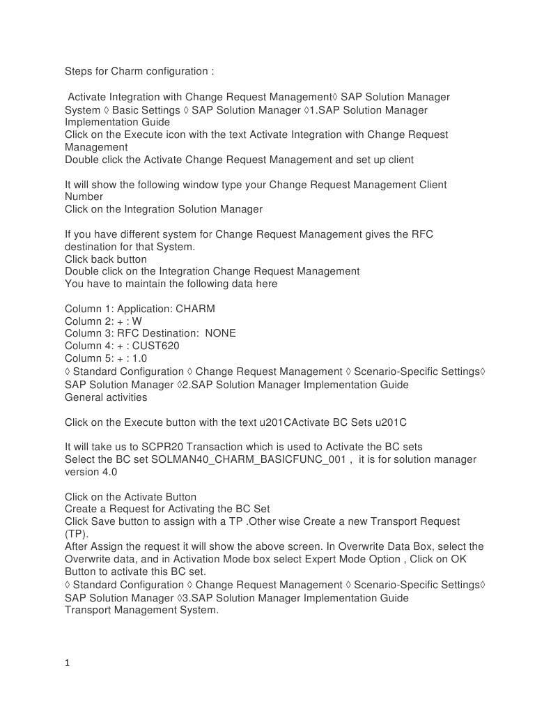 Step-by-Step SAP CHARM Configuration Guide | PDF | Icon (Computing ...