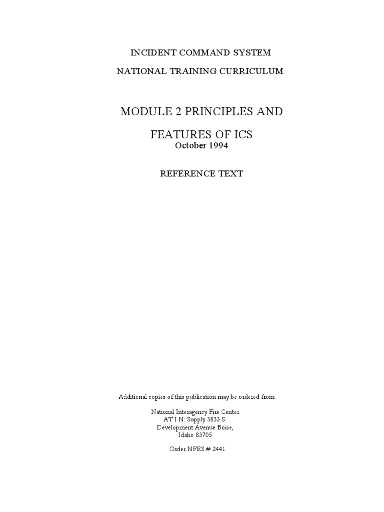 ICS Principles and Features Overview | PDF | Incident Command System ...
