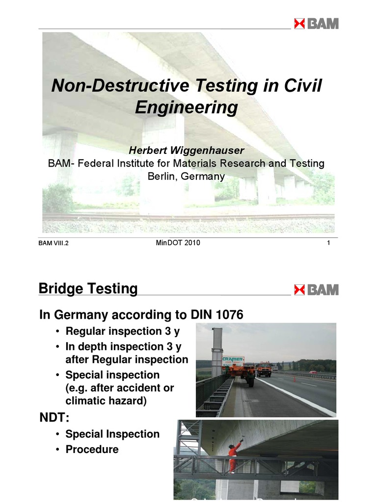 Non-Destructive Testing in Civil Engineering: BAM-Federal Institute For ...
