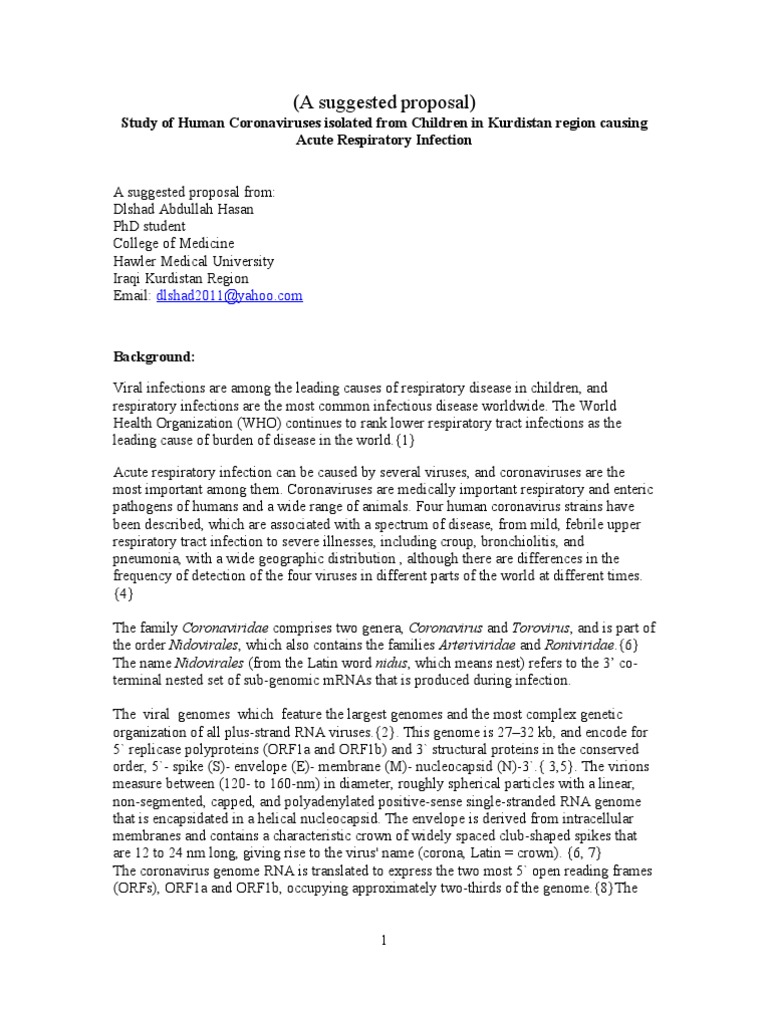 Proposal | PDF | Virus | Virology