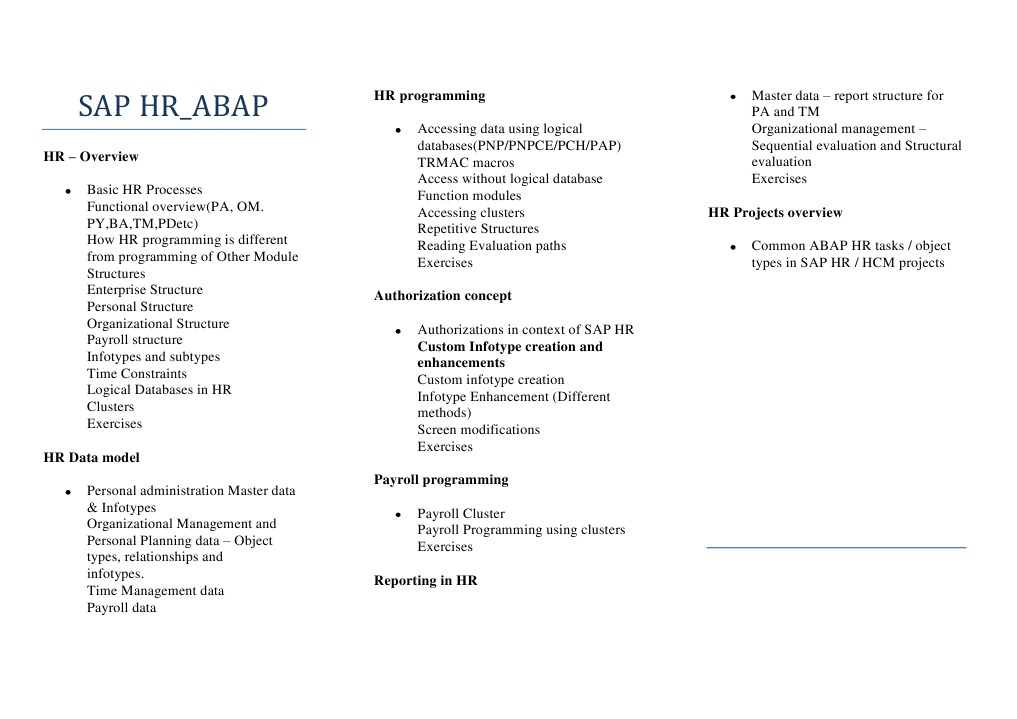 SAP HR ABAP Programming Guide | PDF | Business | Computers