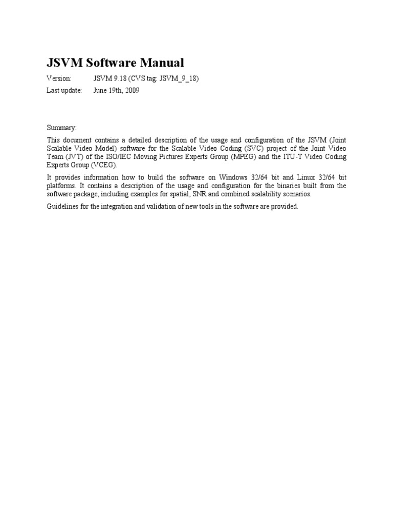 JSVM Software Manual Build and Configuration Guide | PDF | Parameter ...