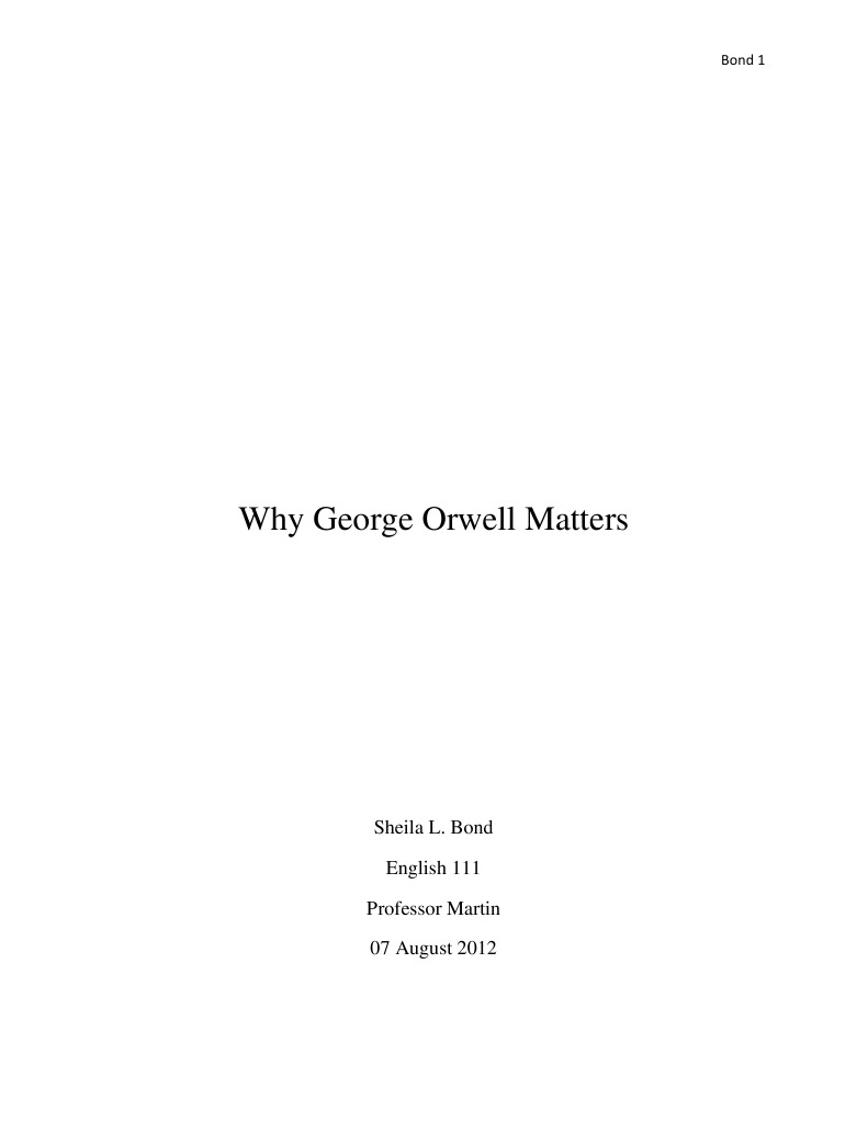 Why George Orwell Matters | PDF | George Orwell | Communism