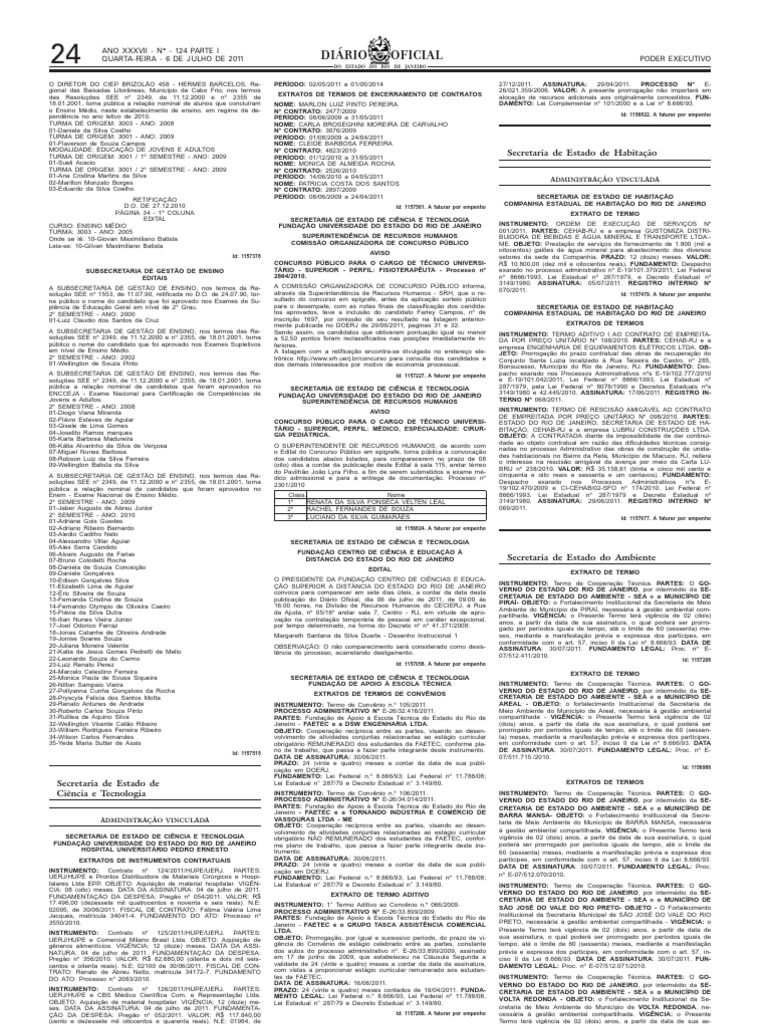 DOERJ | PDF | Rio de Janeiro | Lei Estatutária