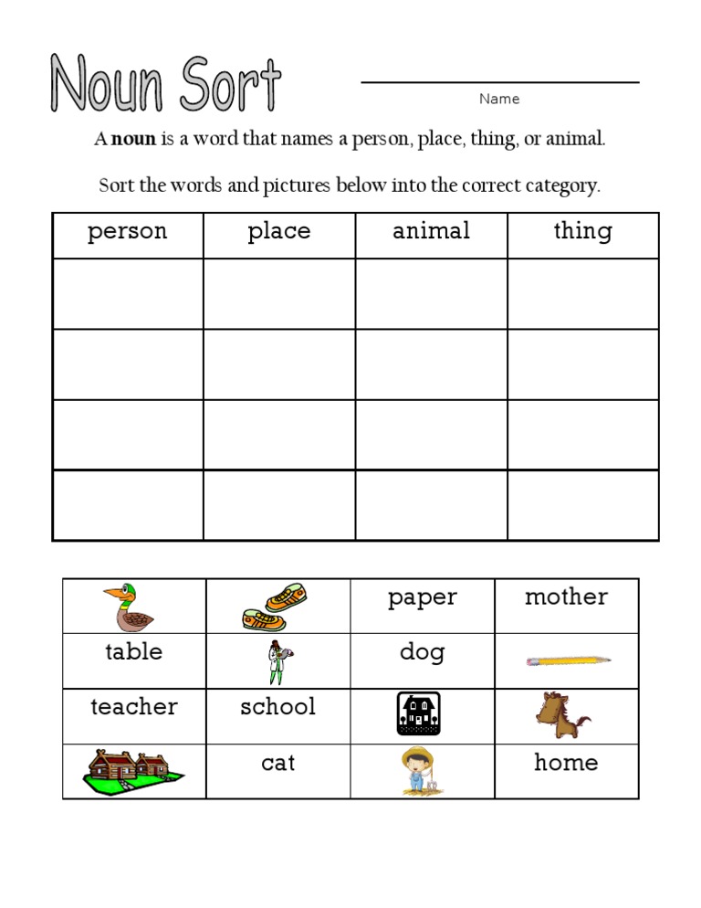 Person Place Animal Thing | PDF