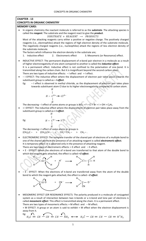 Chapter - 13 Concepts in Organic Chemistry | PDF | Acid | Covalent Bond