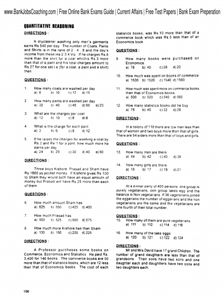 Reasoning Quantitative Reasoning | Vocational Education | Tests | Free ... Reasoning Quantitative Reasoning | Vocational Education | Tests | Free ...