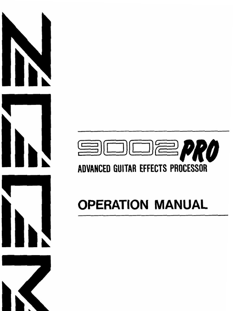 Zoom 9002PRO Guitar Effects Manual | PDF