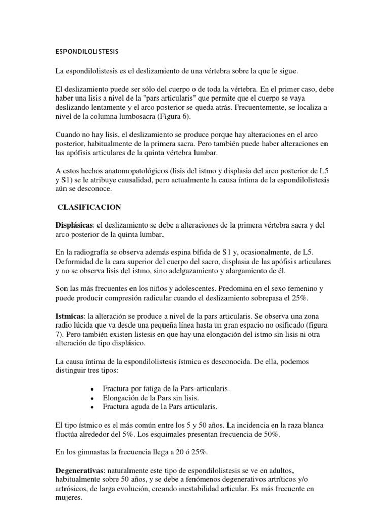 Listesis de Columna Vertebral | PDF | Escoliosis | Vértebra