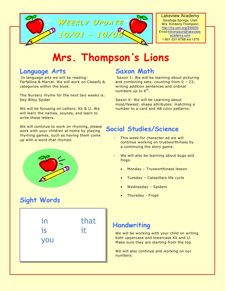 Parent Letter - October 1 - 5th | PDF | Semiotics | Communication