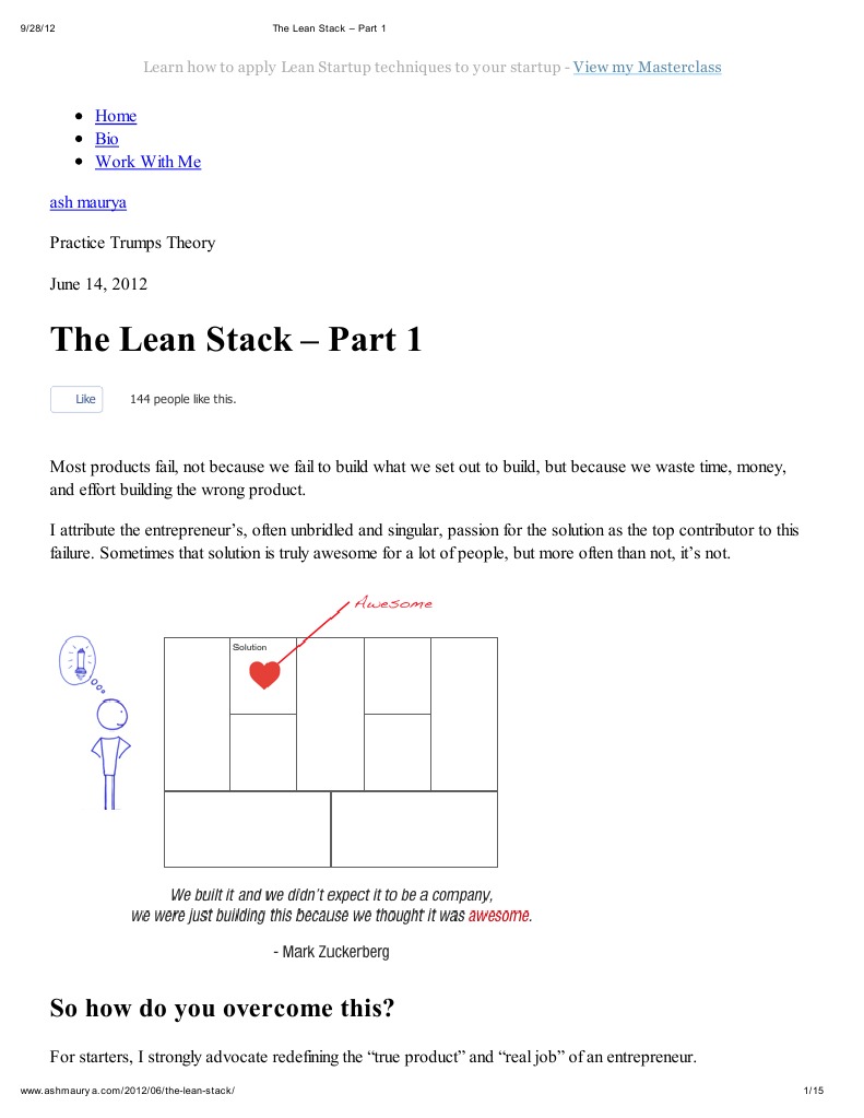 The Lean Stack - Part 1 | PDF | Lean Startup | Lean Manufacturing