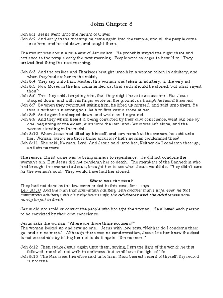 John Chapter 8 | PDF | Abraham | Jesus