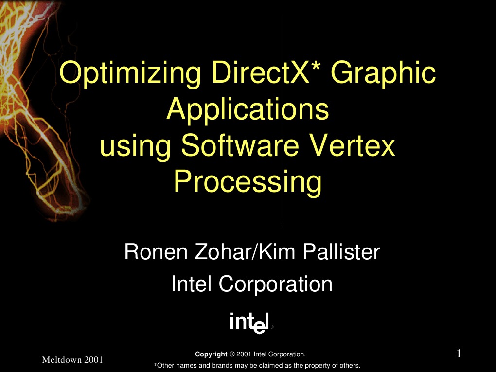 Optimizing Directx Graphic Applications Using Software Vertex ...