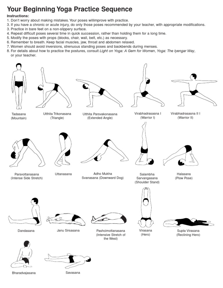 Beginning Yoga Practice Sequence PDF | PDF