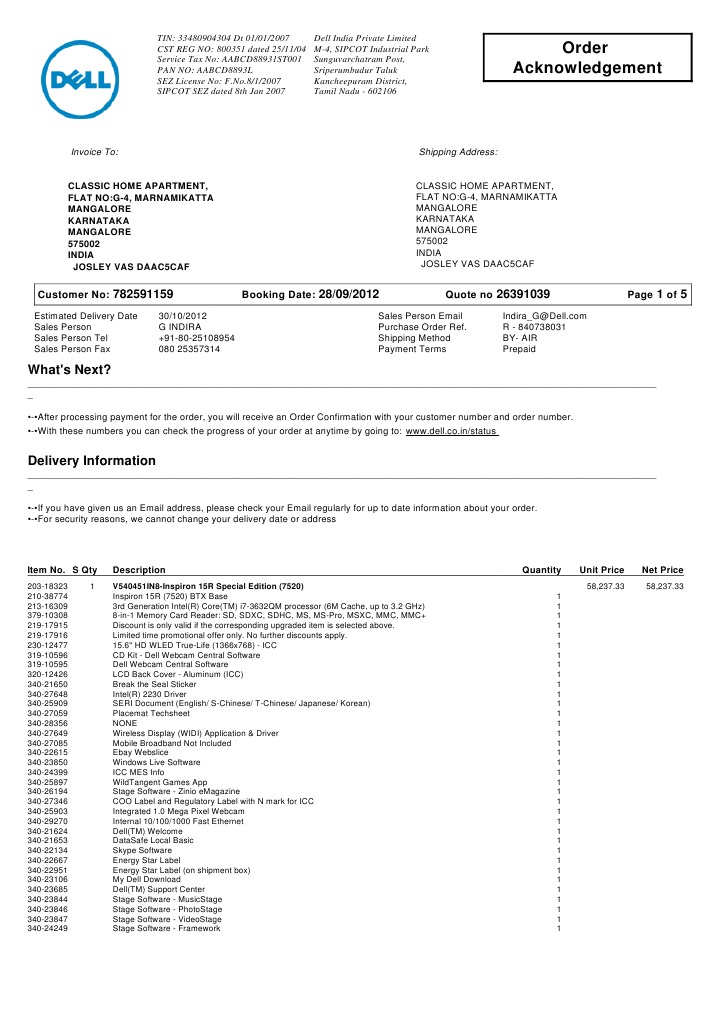Orderack I2 Cns CNR 490680473 | PDF | Cheque | Laptop