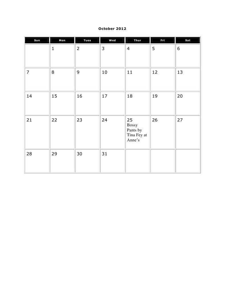Book Club Calendar | PDF