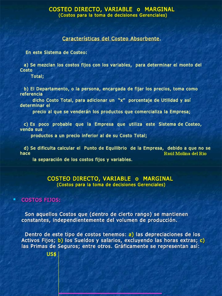 Costeo Directo, Variable o Marginal | PDF | Costo | Precios