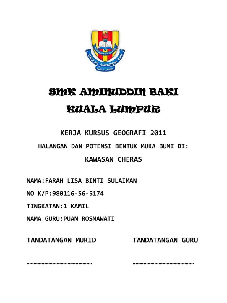 SMK Aminuddin Baki | PDF
