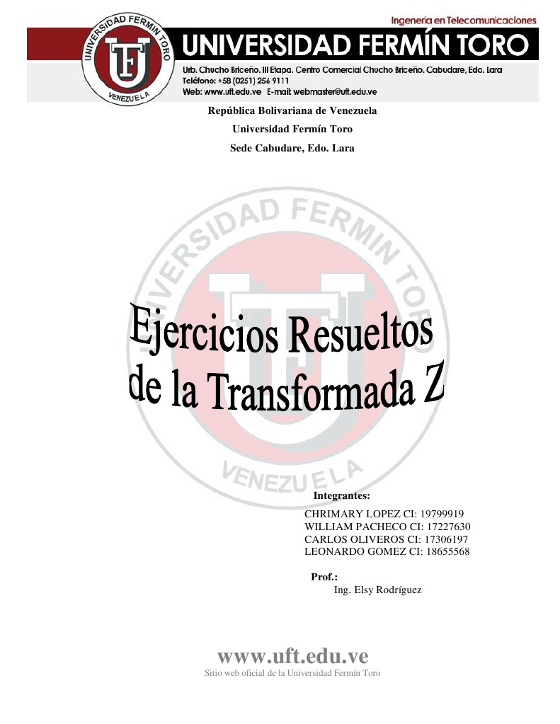 Ejercicios Resueltos de Transformada Z Uft | PDF