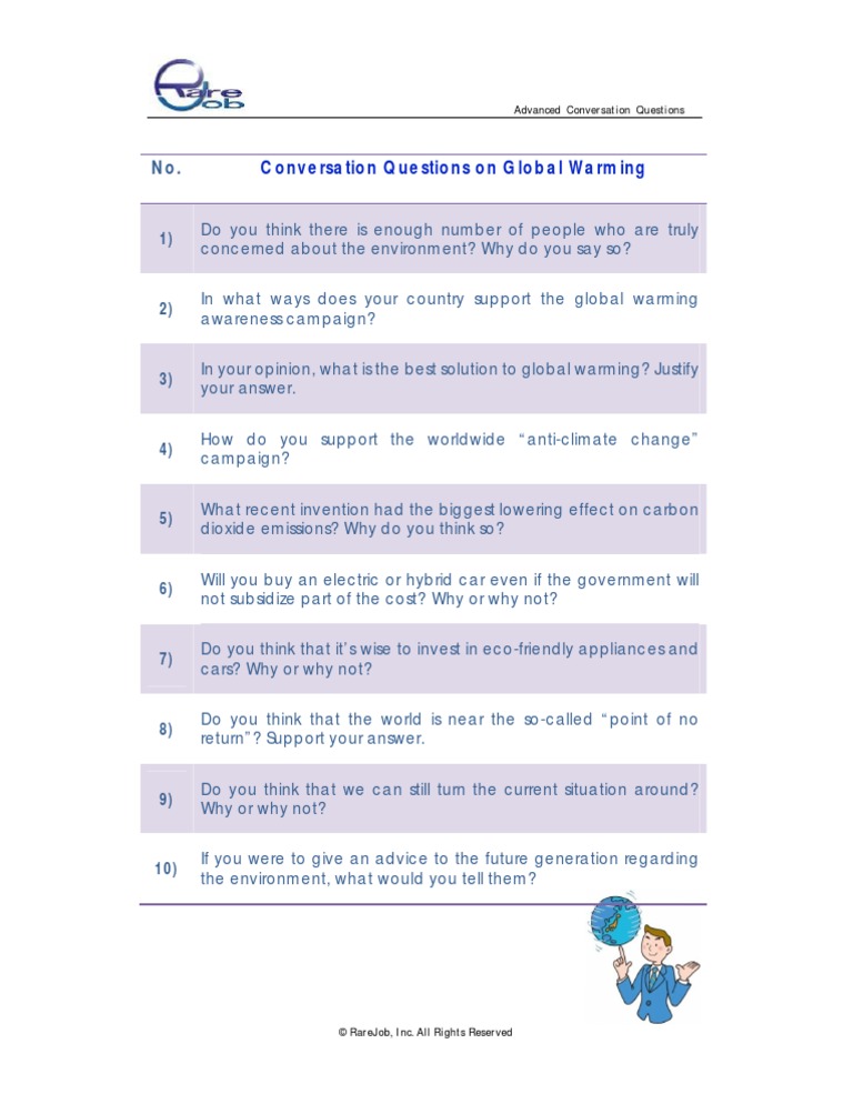 Conversation Questions On Global Warming | PDF | Social Science