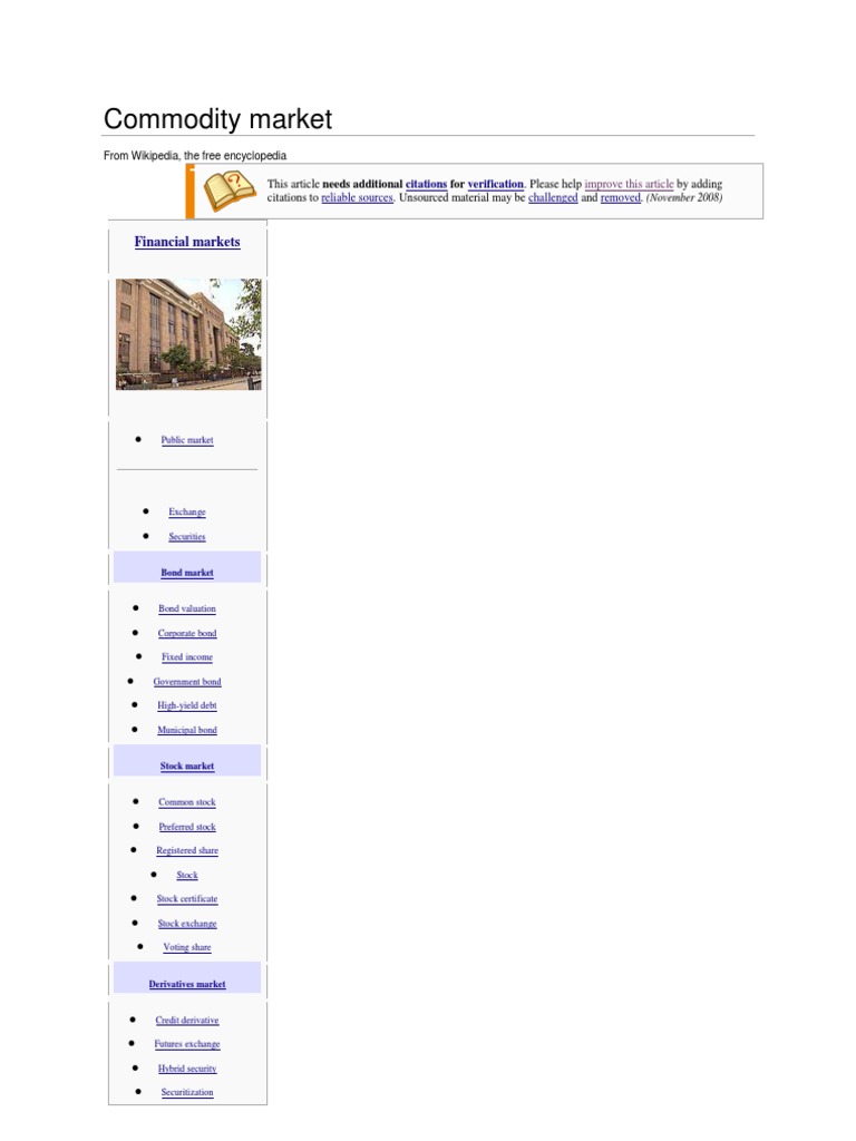 Commodity Market | PDF | Commodity Markets | Futures Contract